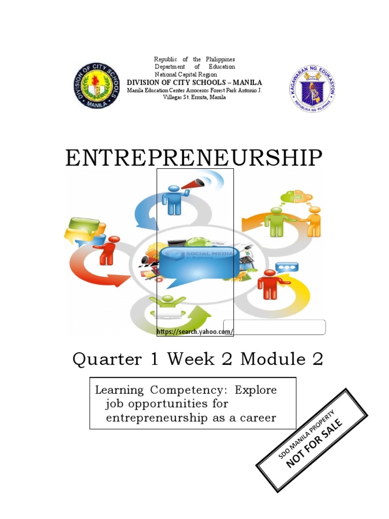 Entrepreneurship: Quarter 1 Week 2 Module 2 | PDF | Entrepreneurship ...