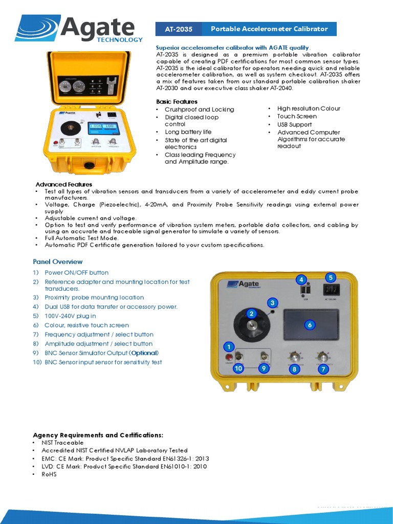 Datasheet Agate AT-2035 - 2019 - R1 | PDF | Sensor | Touchscreen