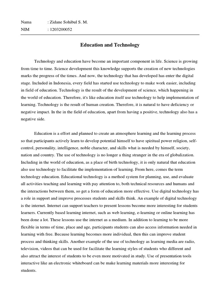 Narrative Essay | PDF | Educational Technology | Learning
