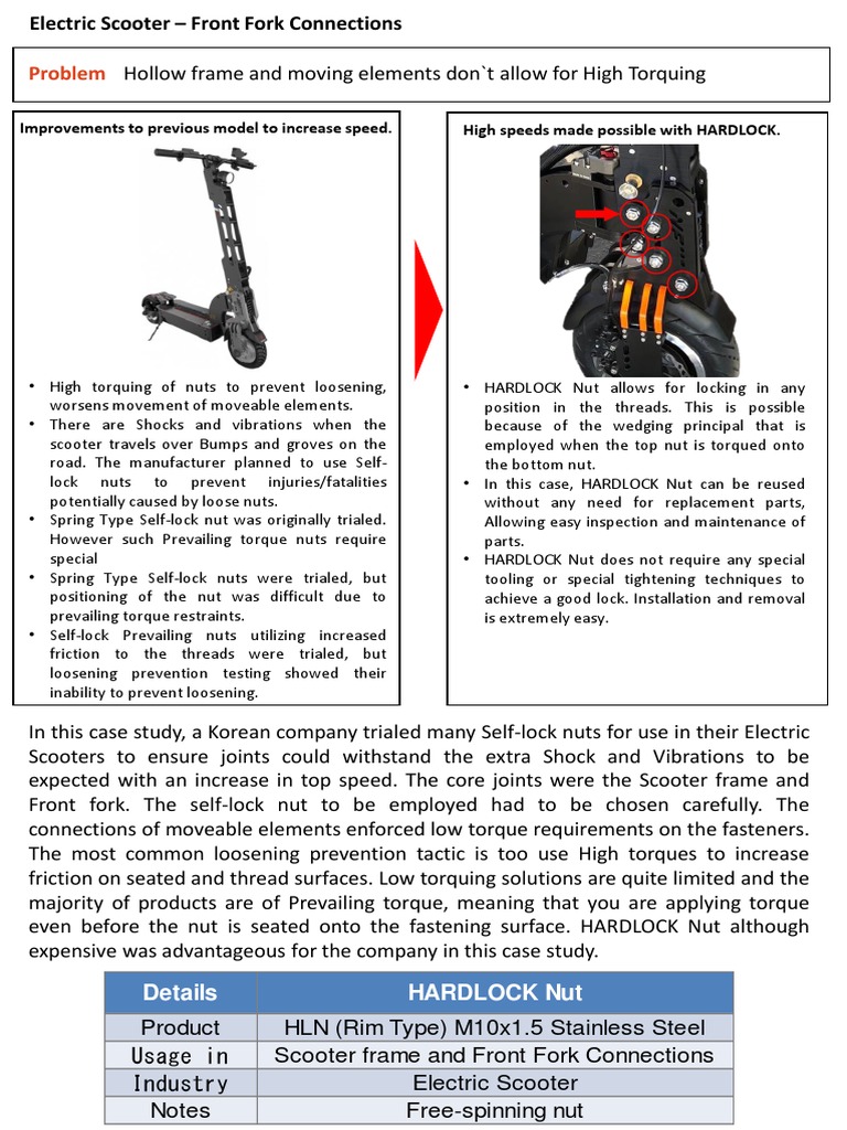 Electric Scooter Front Fork Connections | PDF | Nut (Hardware ...