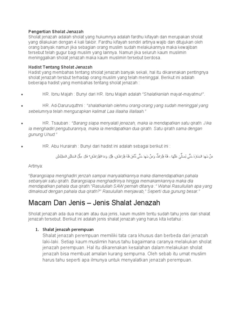 Panduan Lengkap Sholat Jenazah | PDF