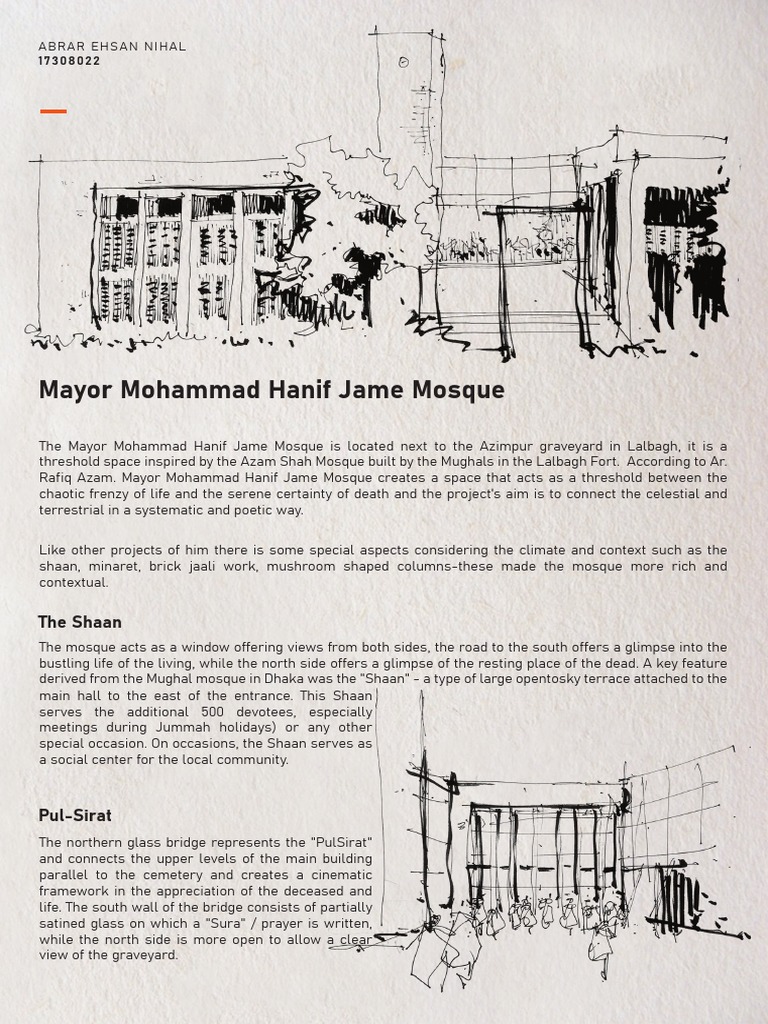 Mayor Mohammad Hanif Jame Mosque Study | PDF | Mosque | Architectural ...