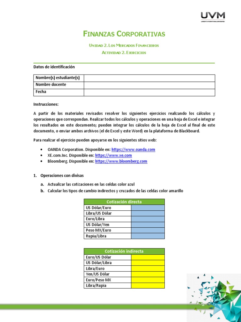 U2 - Ejercicios - A2 Mariel | PDF | Deuda | Yen japonés