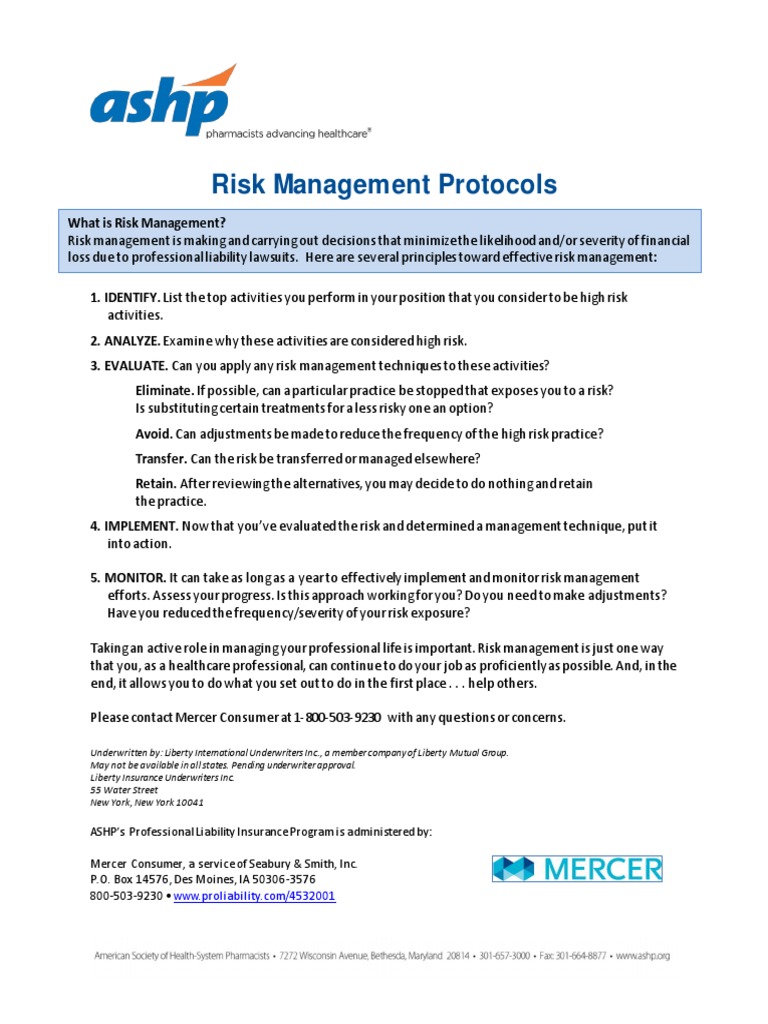 Risk Management in Healthcare Practices | PDF