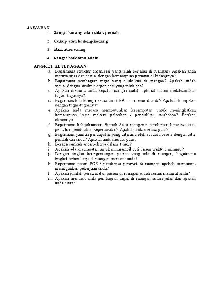Kuesioner Nursalam | PDF