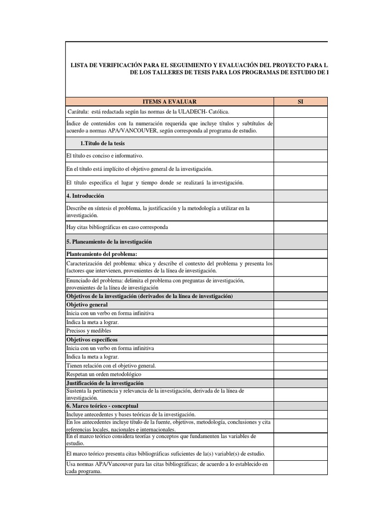 Lista de Verificacion Del Instrumento de Evaluación | PDF | Metodología ...