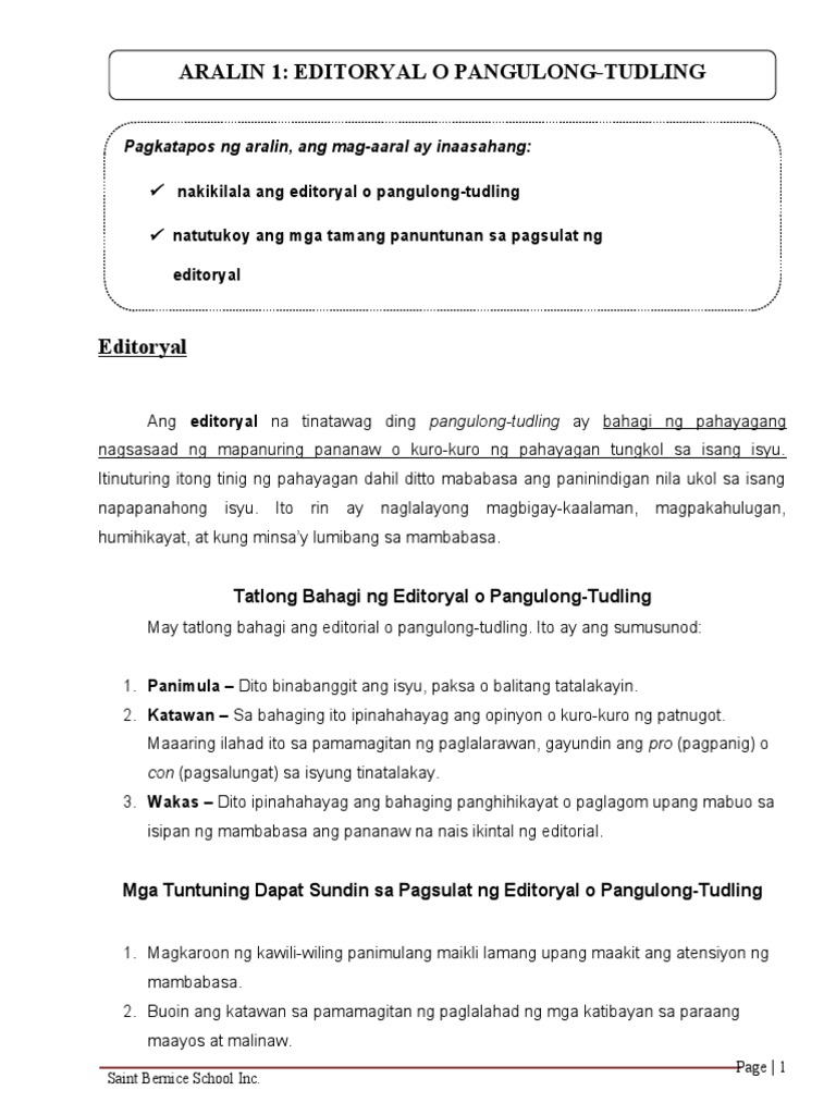 Filipino 7 Set B - WITH ANSWERS | PDF