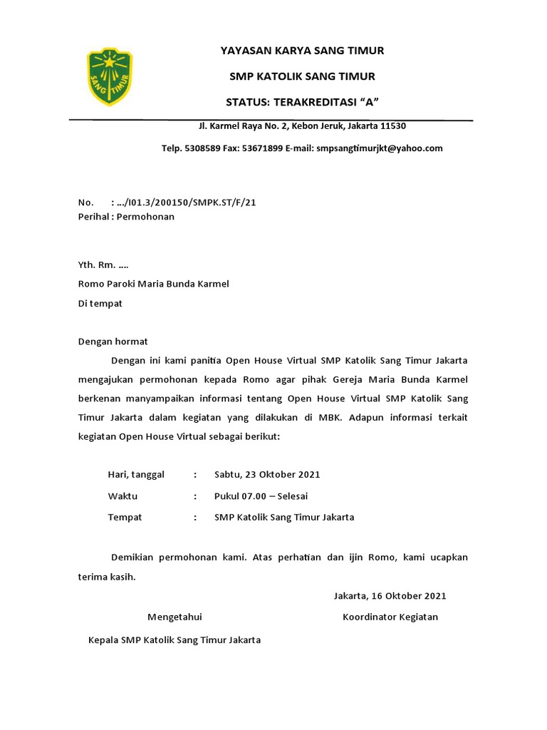 Contoh Surat Permohonan Iklan | PDF