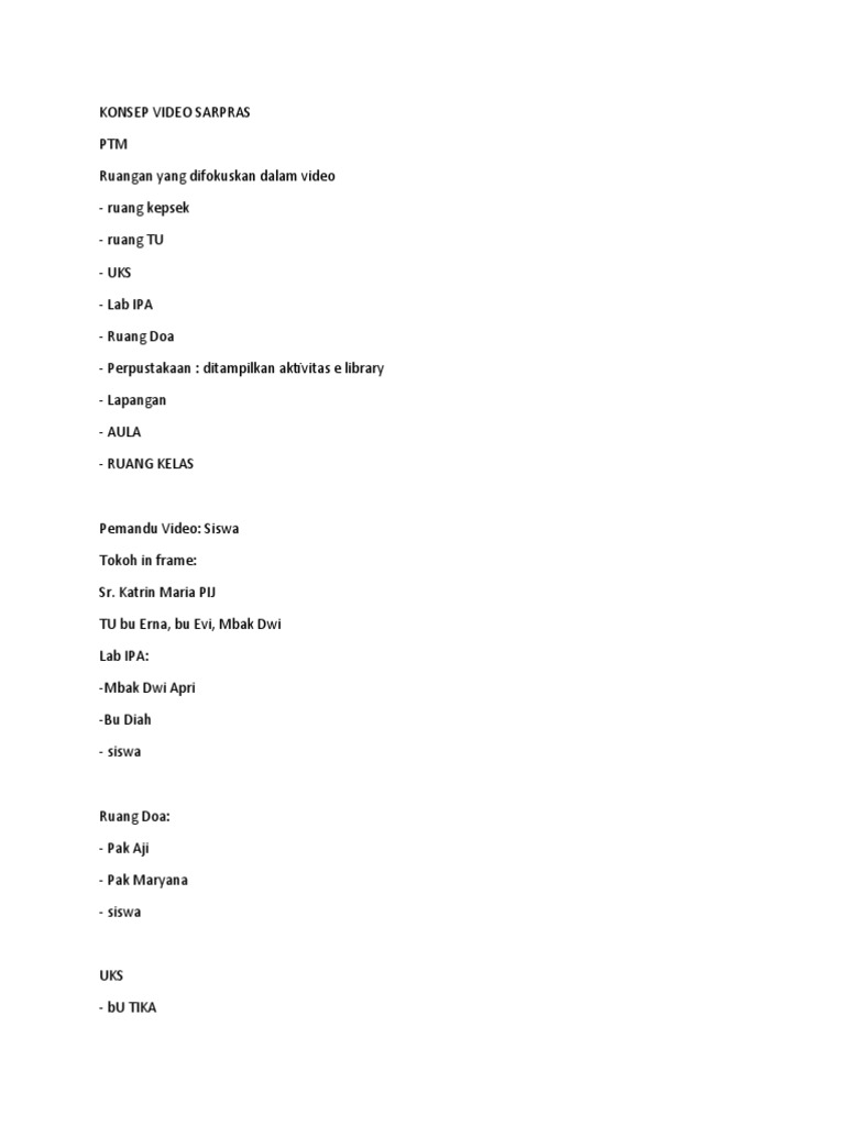 Contoh Skrip Video | PDF
