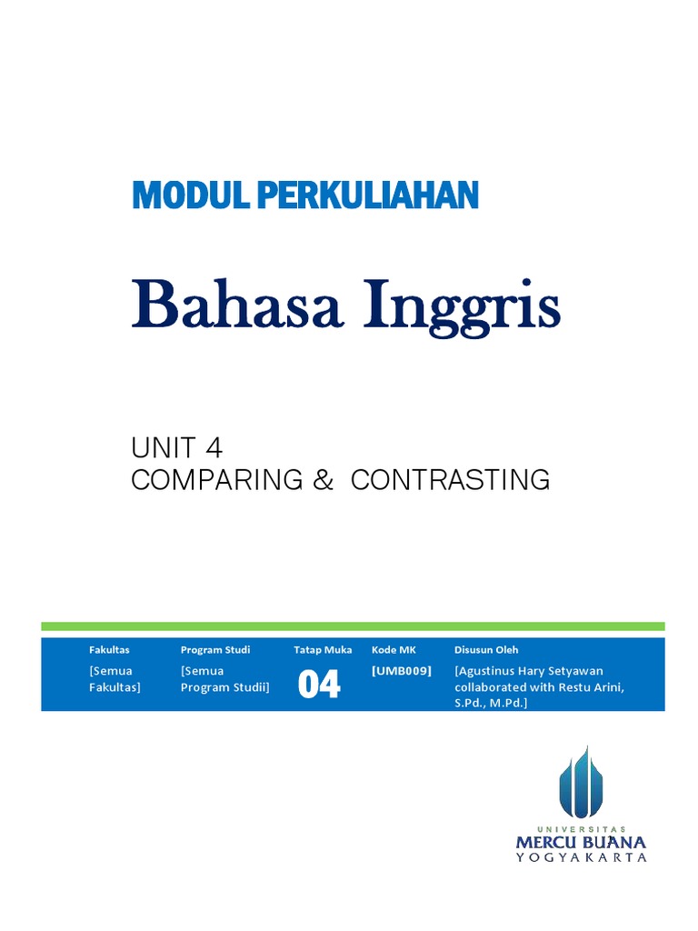 Modul Perkuliahan: Bahasa Inggris | PDF | Human Communication ...