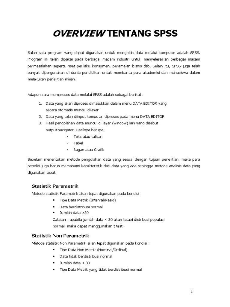 Overview Tentang SPSS | PDF
