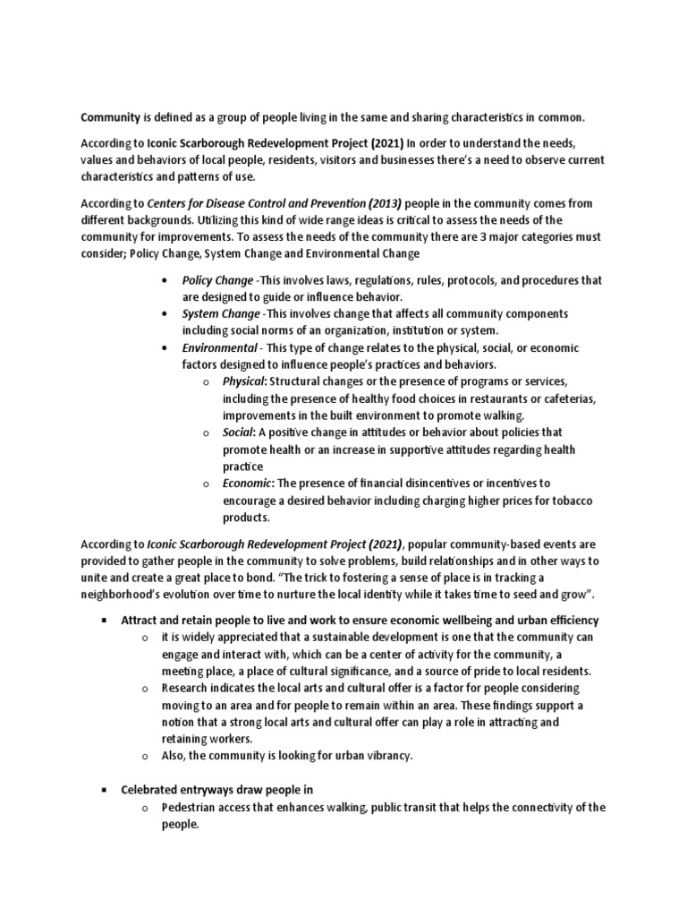 Community Is Defined As A Group of People Living in The Same and ...