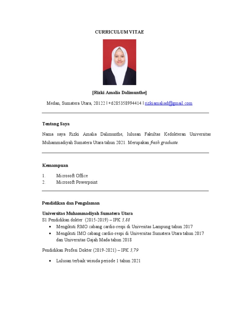 CV Rizki Amalia D | PDF