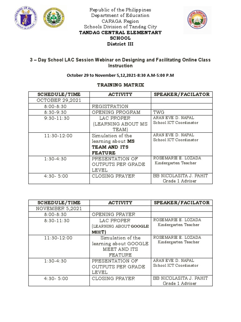 Matrix FOR LAC SESSION | PDF
