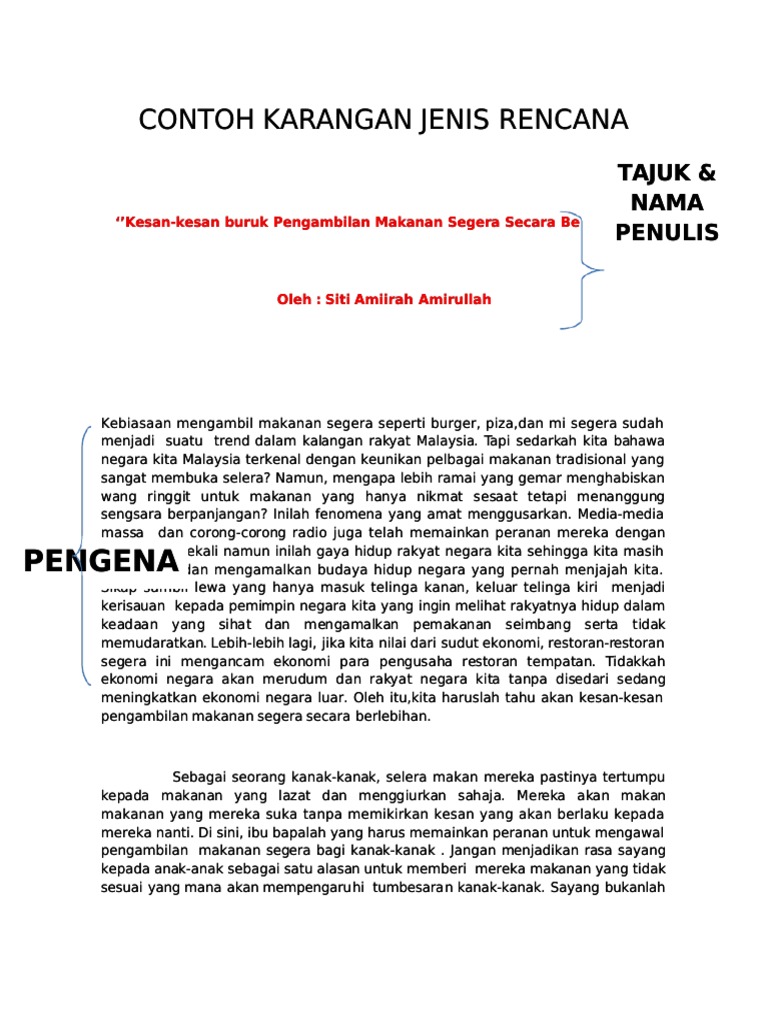 Aplikasi Karangan Jenis Rencana Pdf