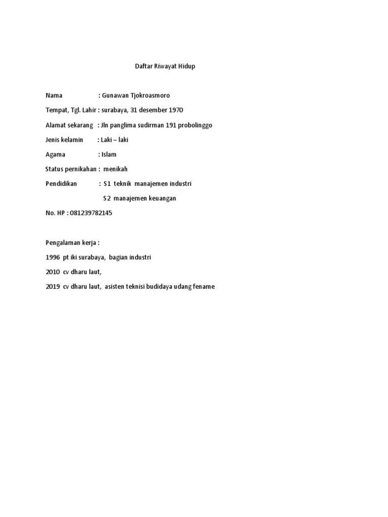 CV Gunawan Tjokroasmoro | PDF