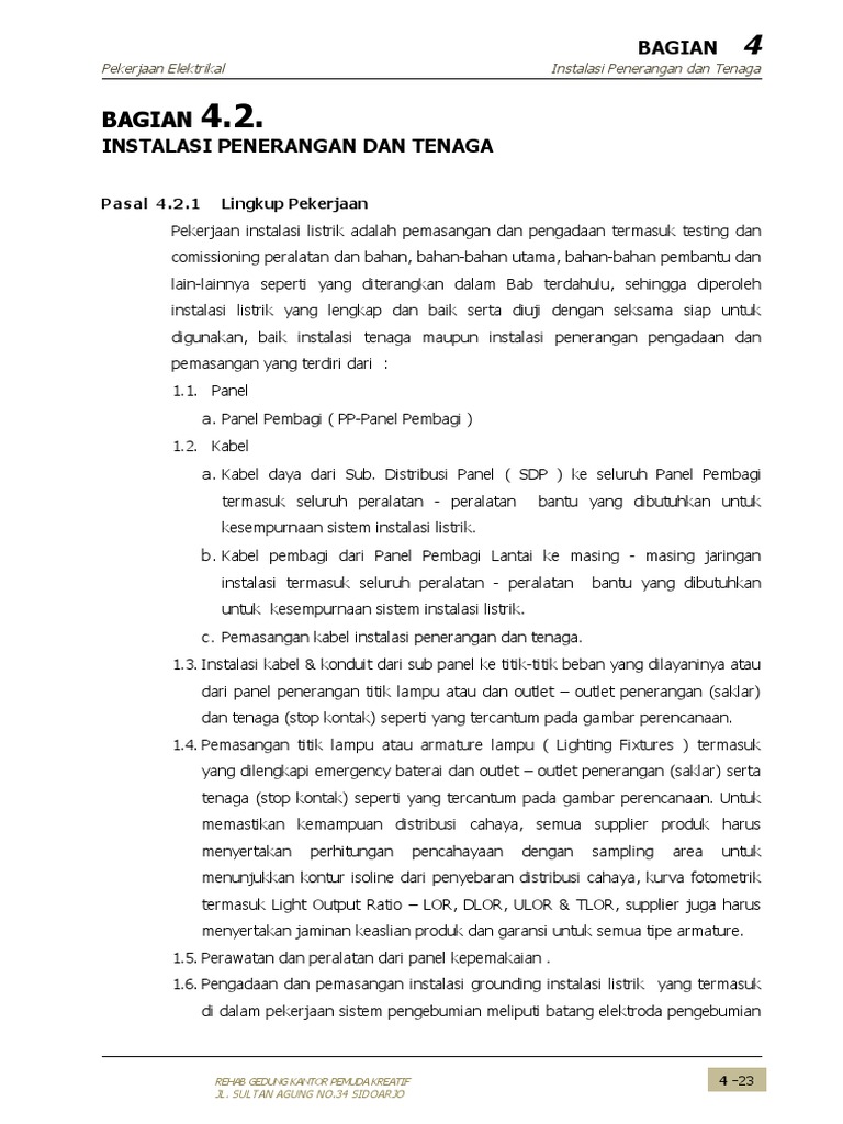 RKS ME Pasal 2 (Electrical) | PDF