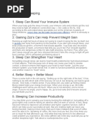 Ten Health Benefits of Getting A Good Nights Sleep | PDF | Sleep ...