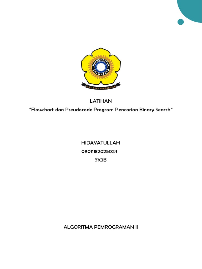Latihan "Flowchart Dan Pseudocode Program Pencarian Binary Search" | PDF