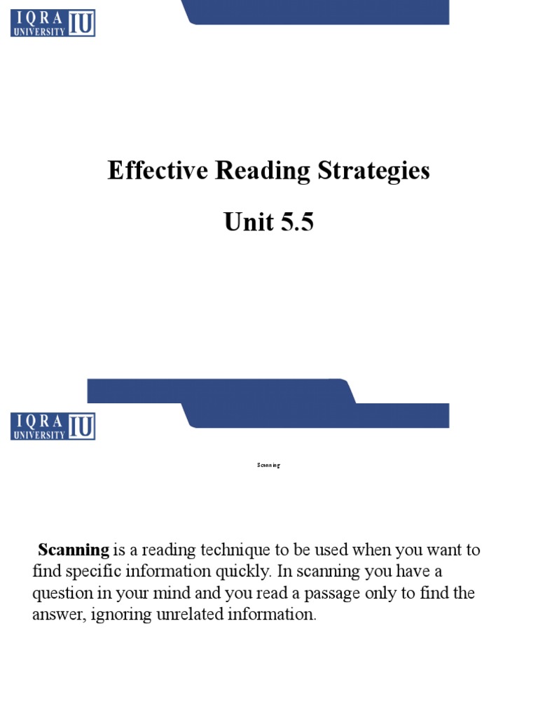 Effective Scanning Techniques for Reading | PDF | Career & Growth