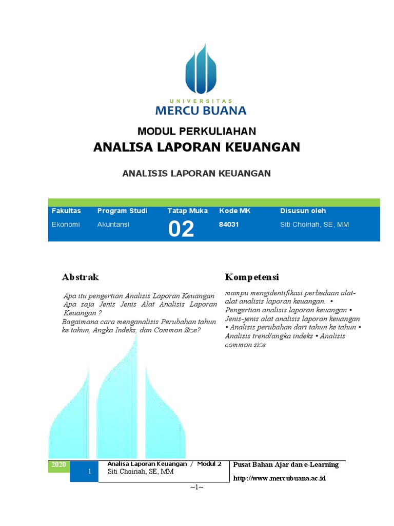 Modul Analisa Laporan Keuangan (TM2) | PDF