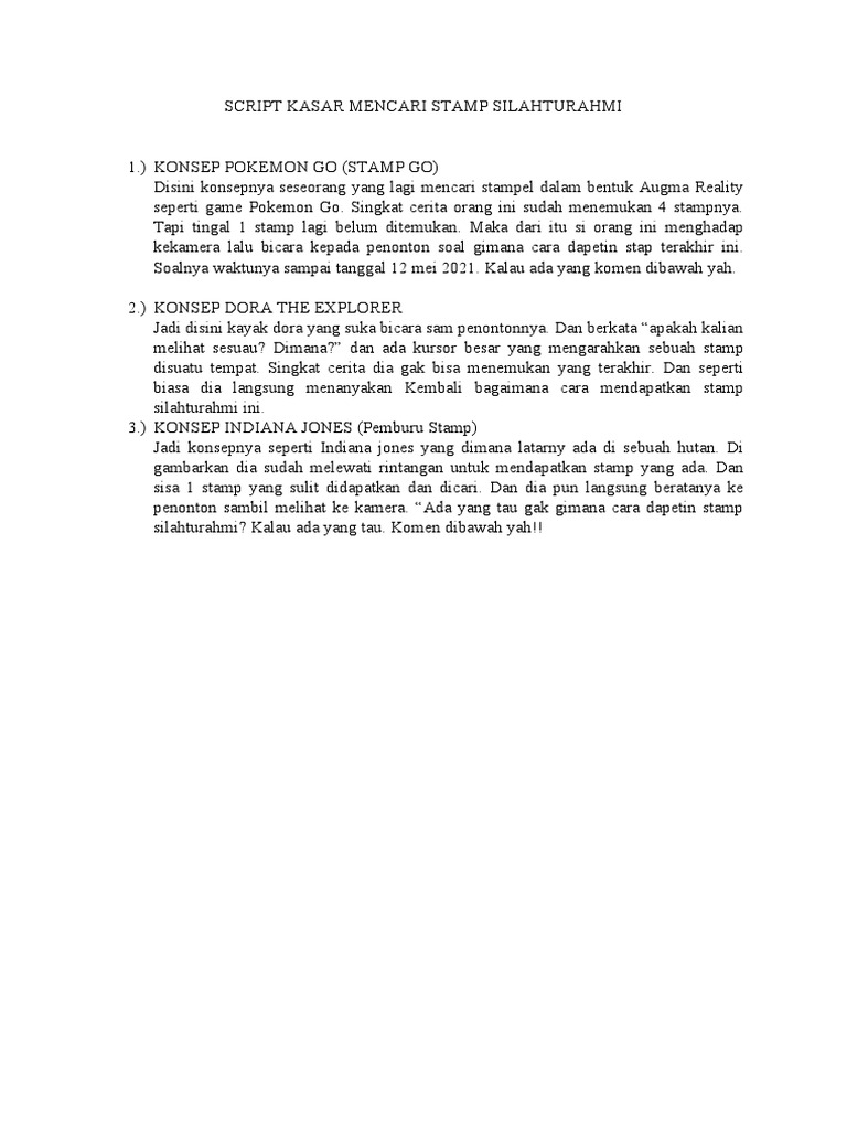 Script Kasar Mencari Stamp Silahturahmi | PDF