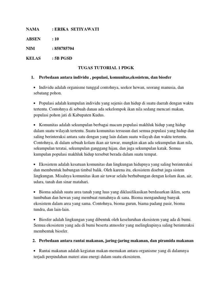 ERIKA SETIYAWATI - 858785704 - Tugas Tutorial 1 - PDGK4103 | PDF