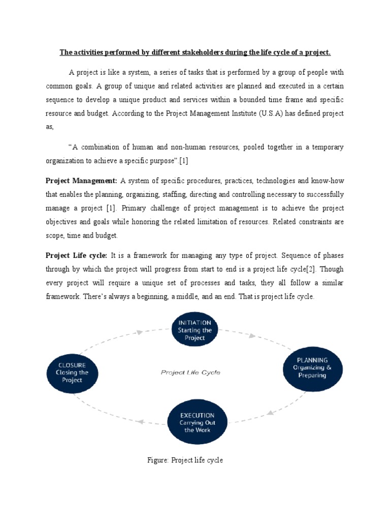 Project Life Cycle and Stakeholder Roles | PDF | Project Management ...