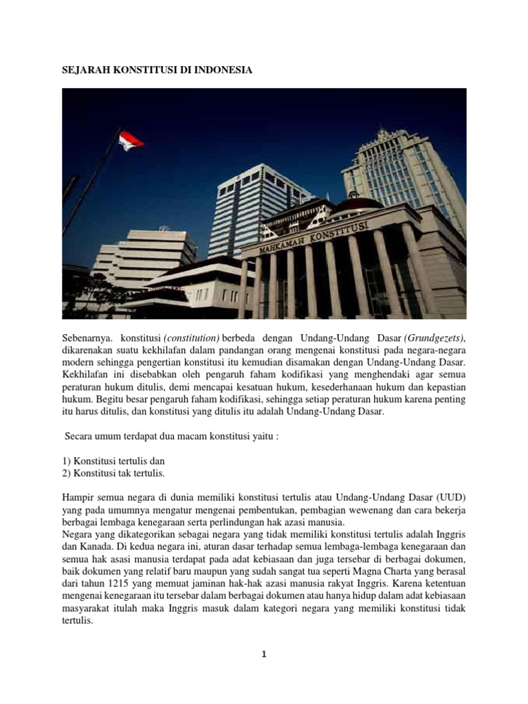 Sejarah Konstitusi Di Indonesia | PDF