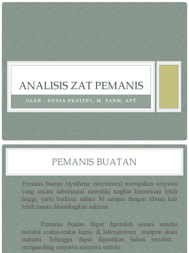 Tingkat Kemanisan Pemanis Buatan | PDF | Sains & Matematika