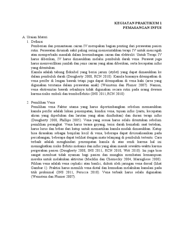Panduan Pemasangan Infus untuk Perawat | PDF