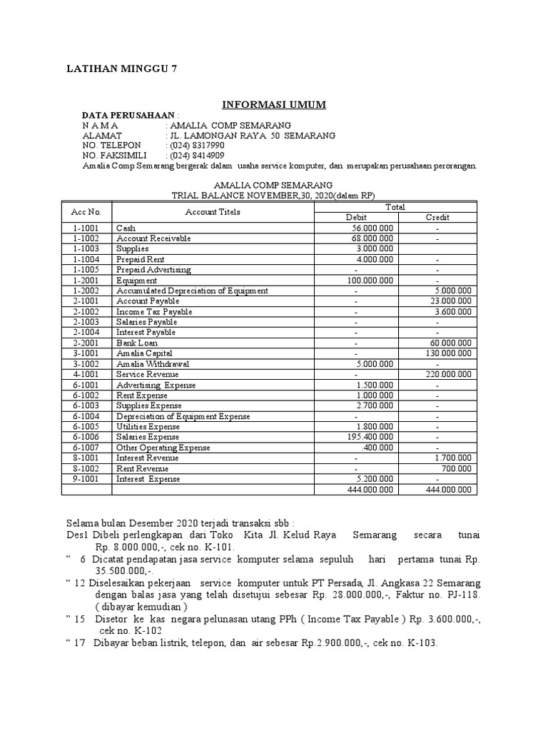 Latihan Minggu 7 | PDF