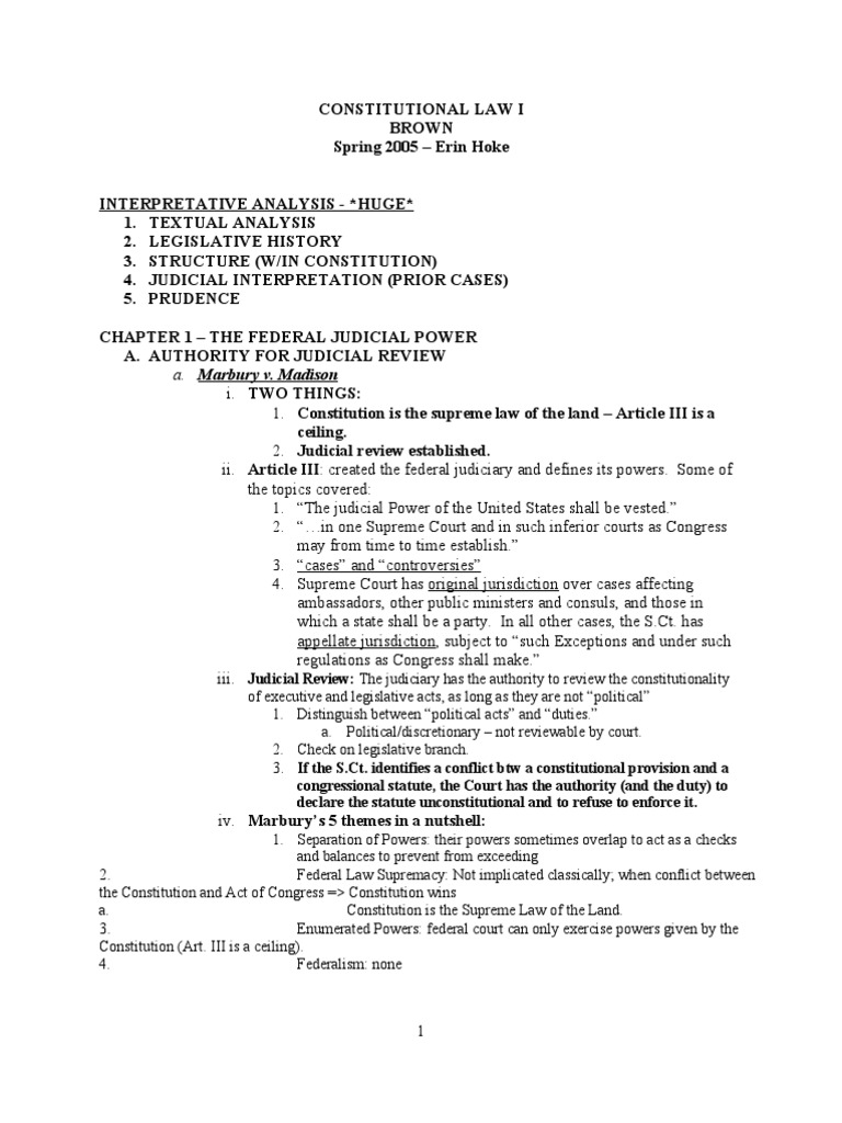 Chemerinsky Conlaw Outline | PDF | Mootness | Standing (Law)