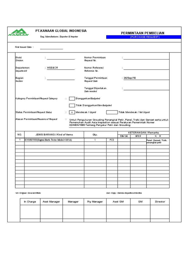Format Form Ga Po Memo Dan Expant Baru | PDF | Market (Economics ...