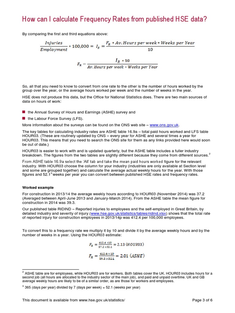 Accident Frequency Rates | PDF | Employment | Confidence Interval