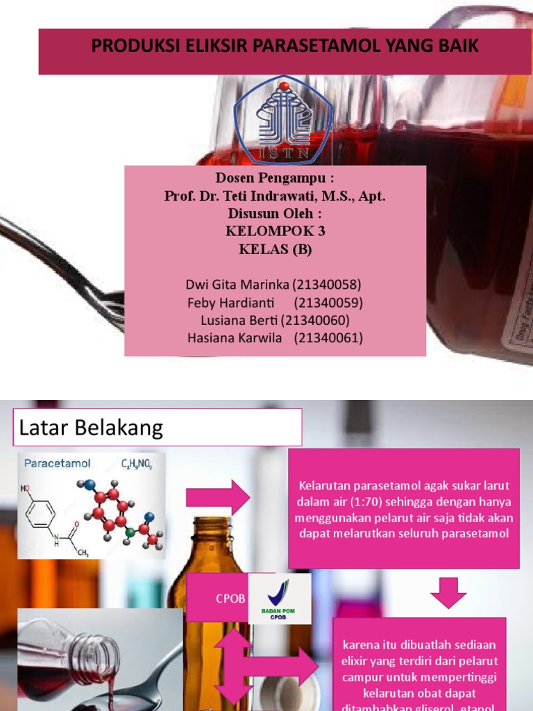 Kel. 3 Sediaan Elixir PCT - Kelas B - Revisi | PDF