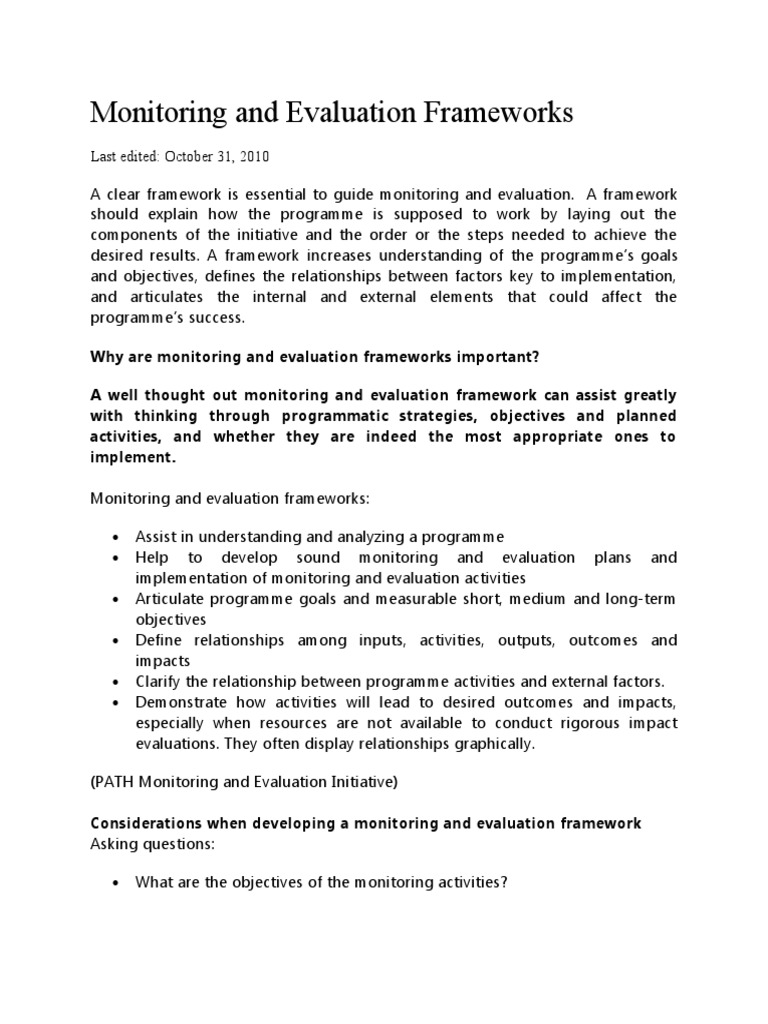 Developing Effective Evaluation Frameworks | PDF | Evaluation ...