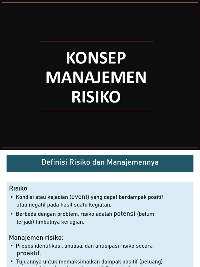 Minggu Ke-1 - Konsep Manajemen Risiko | PDF