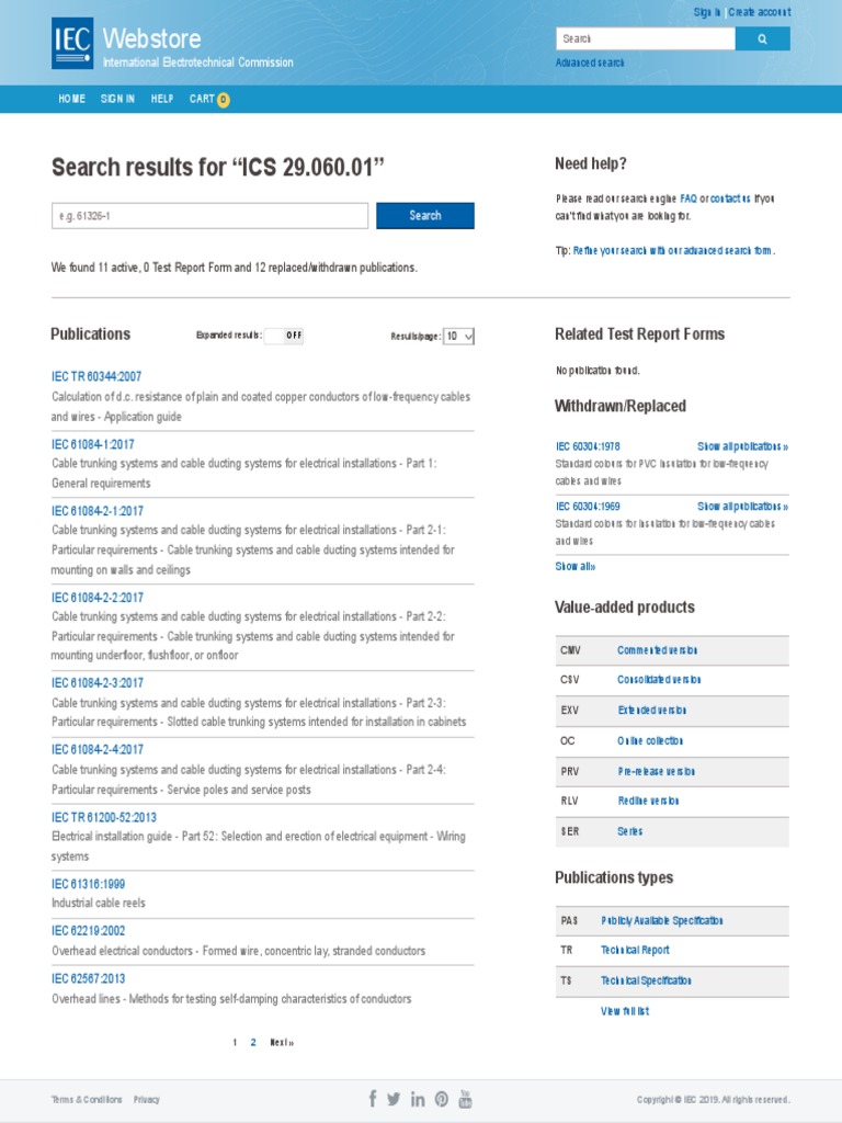 Search Results For "ICS 29.060.01" - IEC Webstore | PDF | Electrical ...