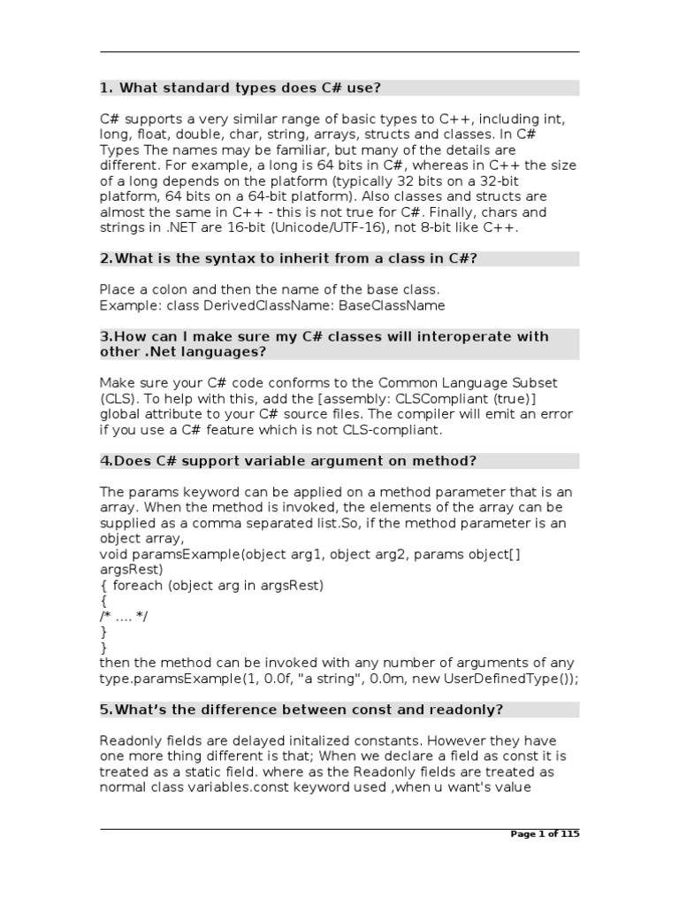 C Interview Questions Pdf Class Computer Programming Method Computer Programming