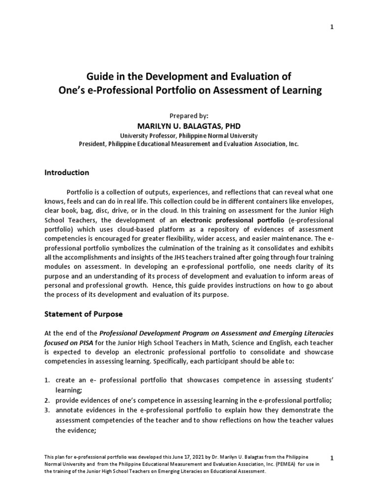 Assessment PD Module 5 - MUBalagtas - e Professional Portfolio | PDF ...