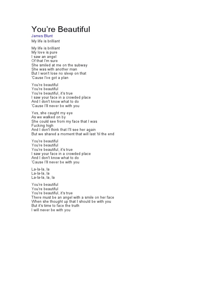 So Beautiful - Lyrics | PDF