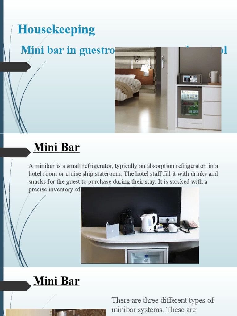 Housekeeping: Mini Bar in Guestrooms Set-Up and Control | PDF ...