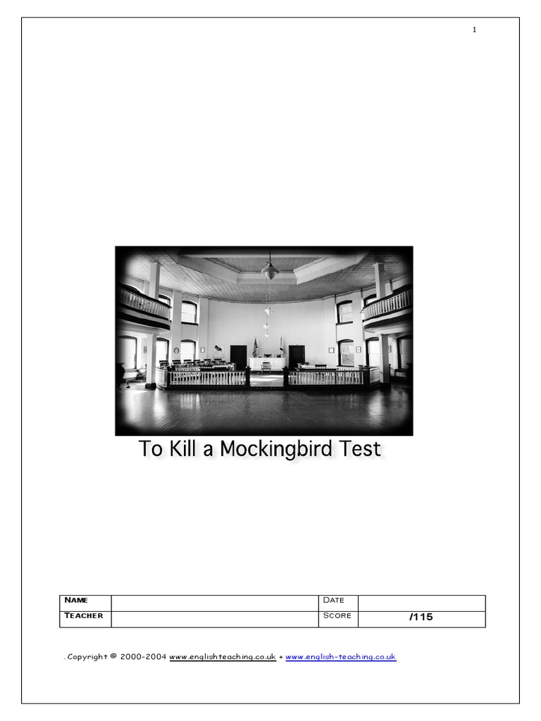 TKAM Super Test Answers | PDF | To Kill A Mockingbird