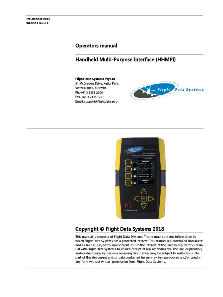 Operators Manual Handheld Multi-Purpose Interface (HHMPI) : 19 October ...