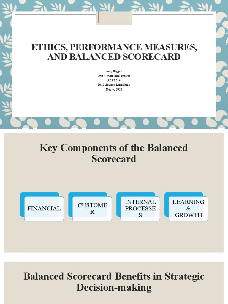 Ethics, Performance Measures, and the Balanced Scorecard: Key ...