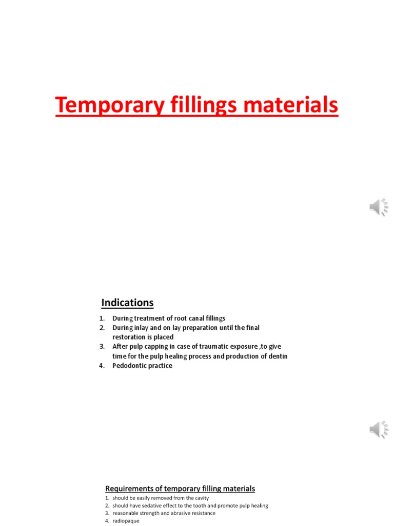 Power Point of Temporary Filling | PDF | Varnish | Materials
