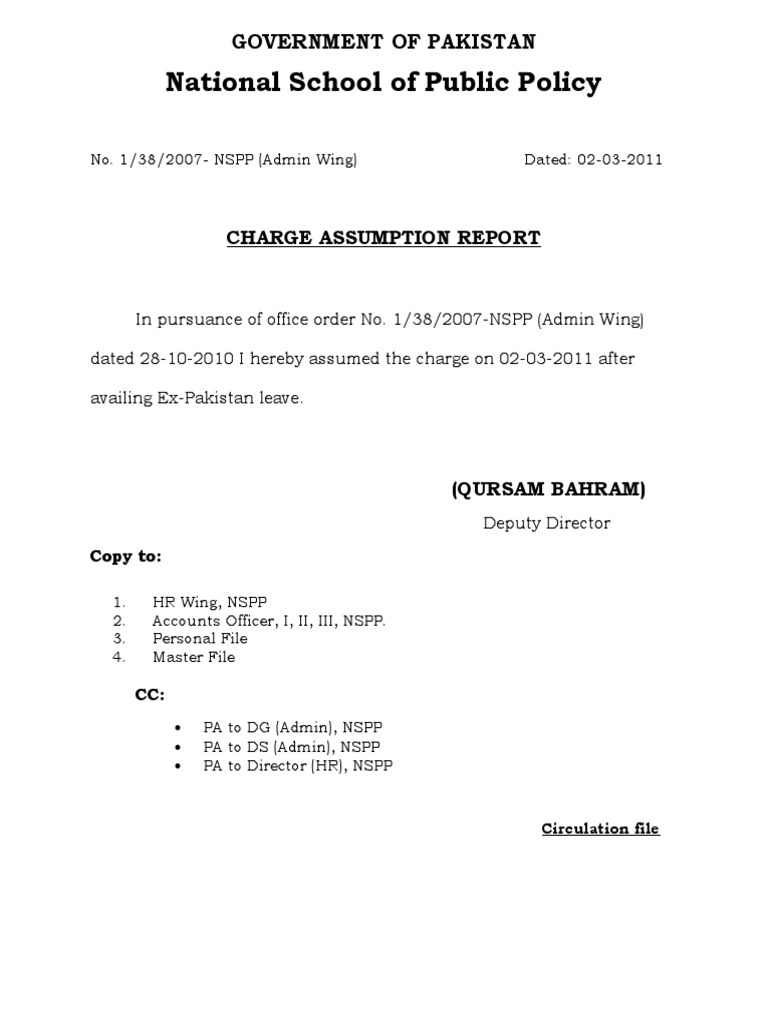 Charge Assumption Notice | PDF
