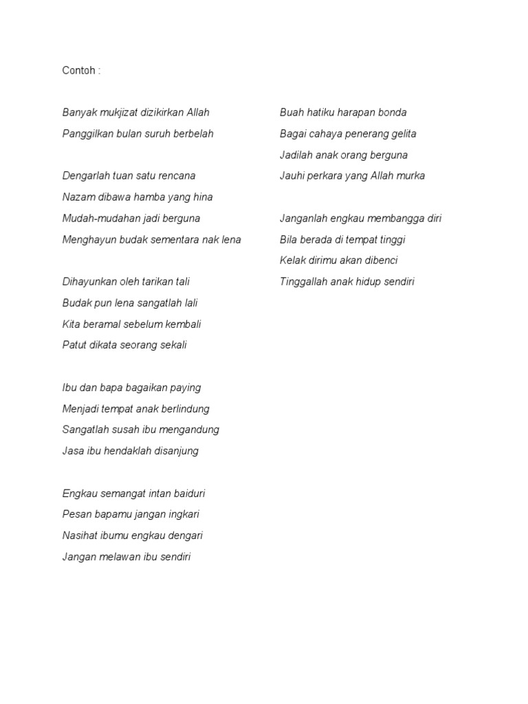 Contoh Nazam | PDF | Pengembangan Diri