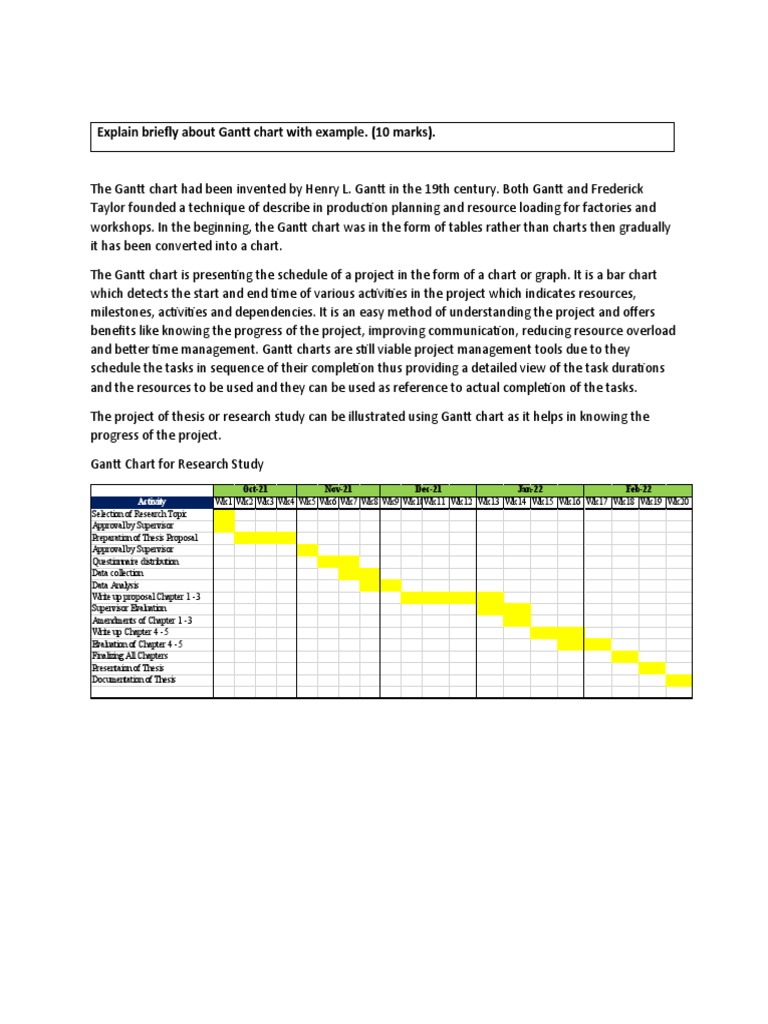 Gantt Chart Example for Research Projects | PDF | Art